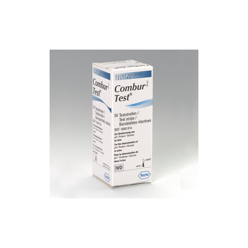 Combur 3-Test ®, pH-Wert, Eiweiß und Glukose im Harn, 50 Teststreifen