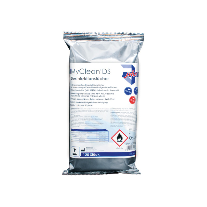 MyClean ® DS Desinfektionstücher, Schnelldesinfektion von Flächen, 120